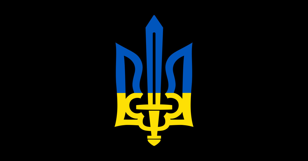 Ukrainian Tryzub Flag - Ukrainian Trident - Sticker | TeePublic