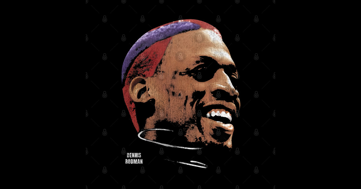 Dennis Rodman Big Face - Dennis Rodman Basketball - Sticker | TeePublic