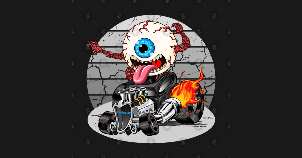 DigiRods XRod Crazy Freaky Eyeball Monster Hot Rod Flaming Cartoon Car ...