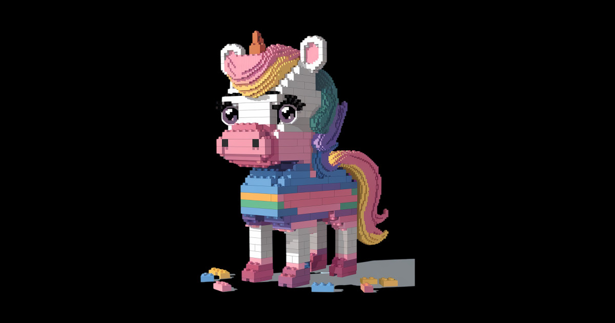 Block Building Unicorn Lover Master Builder Bricks - Block Building ...