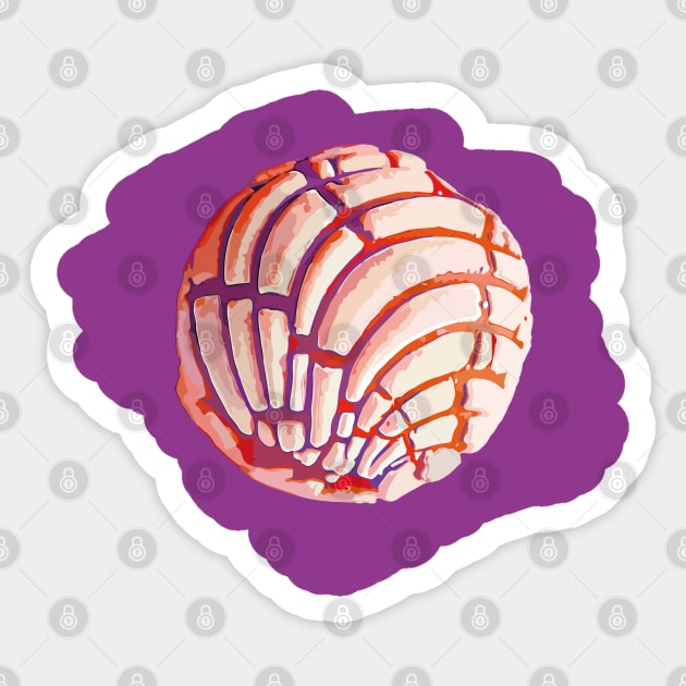 Watercolor bread mexican concha pan dulce mexican food lover - Mexican ...