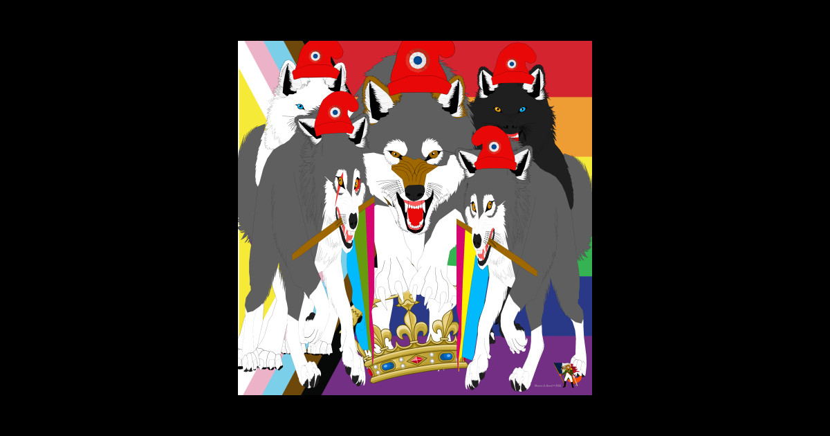 LGBT community-themed revolutionary wolves - History Lover - Sticker ...