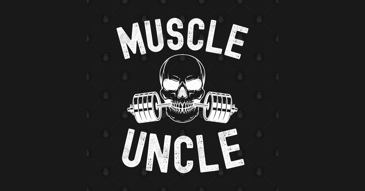 Muscle uncle gym Weightlifter uncle skeleton barbell gym - Muscle - T ...