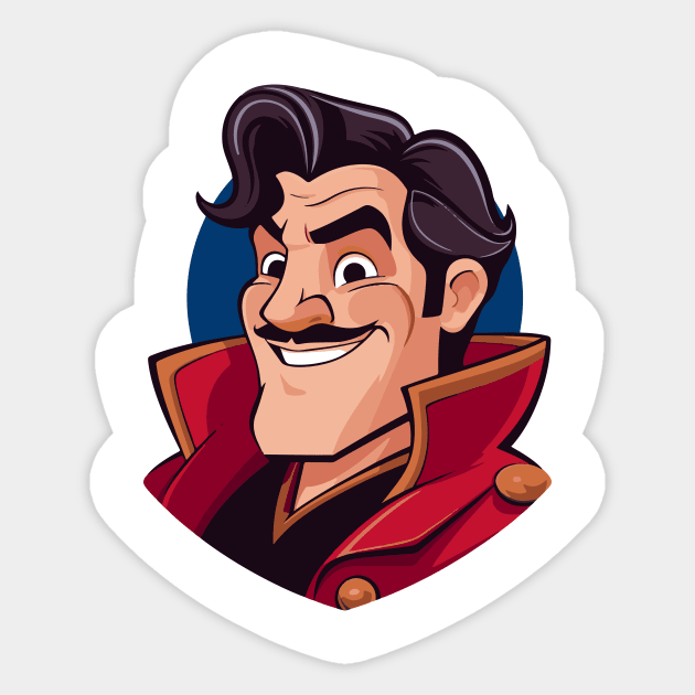 Gaston comic character face - Gaston - Sticker | TeePublic