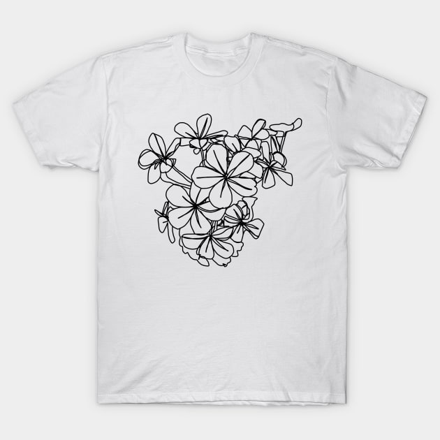 Minimal Line Drawing of Flowers - Flowers - T-Shirt | TeePublic
