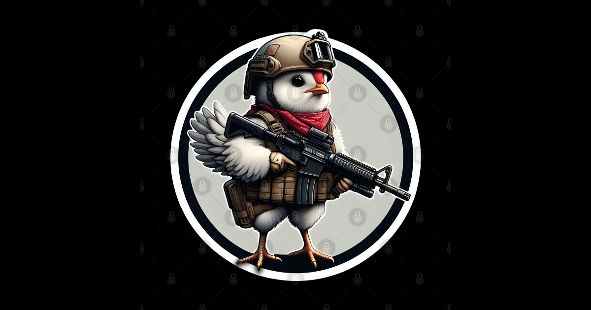 Tactical chicken - Chicken - Sticker | TeePublic