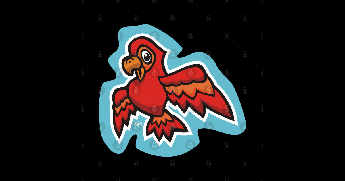 Little Red Parrot - Little Red Parrot - Posters and Art Prints | TeePublic