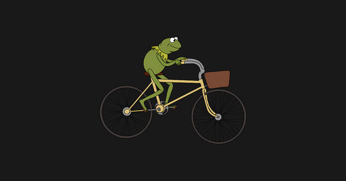 Kermit Riding A Bike - Kermit Riding A Bike - T-Shirt | TeePublic