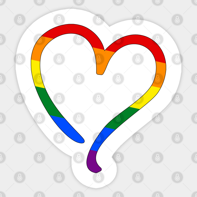 Pride Flag Heart - Pride Flag - Sticker | TeePublic