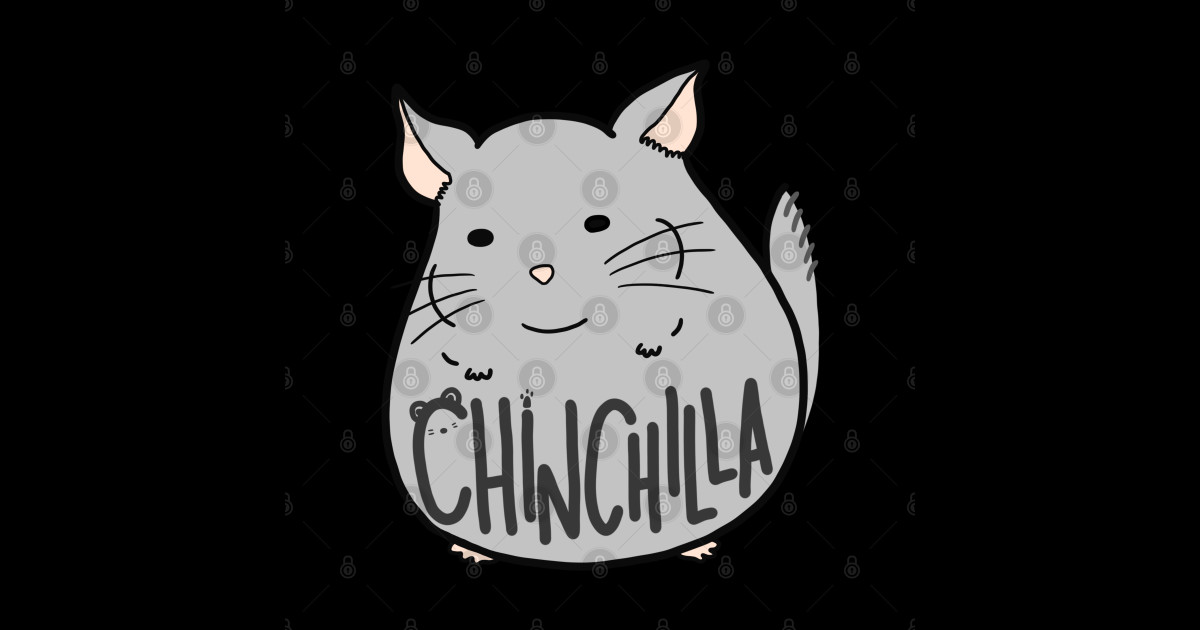 Simple Gray Chinchilla Cute Funny Meme Logo Art - Chinchilla - Posters ...