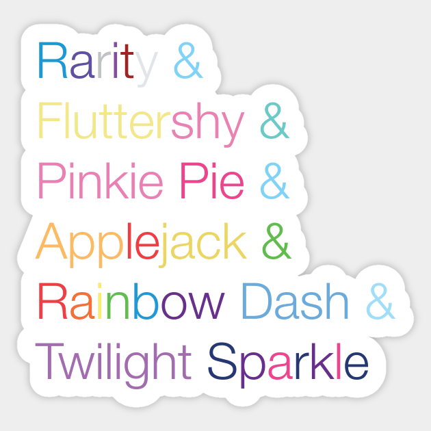 Rarity & Fluttershy & Pinkie Pie & Applejack & Rainbow Dash & Twilight ...