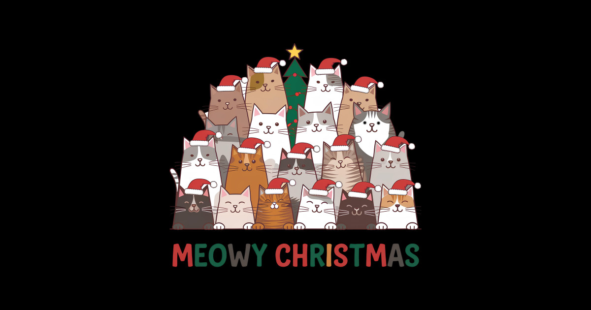 Meowy-Christmas - Meowy Christmas - Sticker | TeePublic