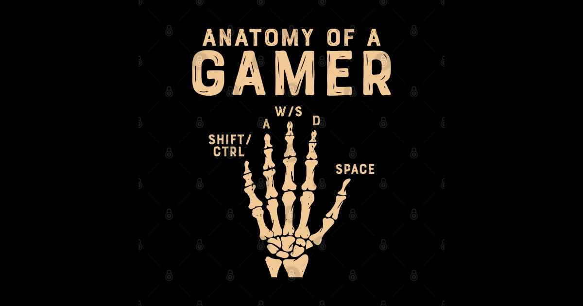 Gamer Anatomy Skeleton Hand - Video Game - Sticker | TeePublic