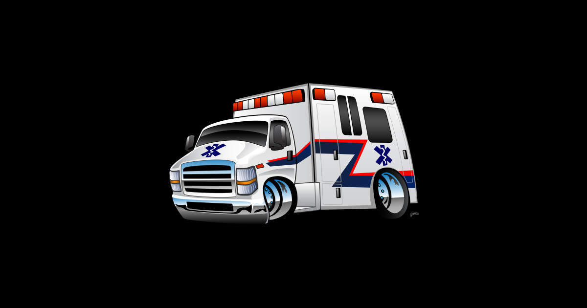 Paramedic EMT Ambulance Rescue Truck Cartoon - Ambulance - Sticker ...