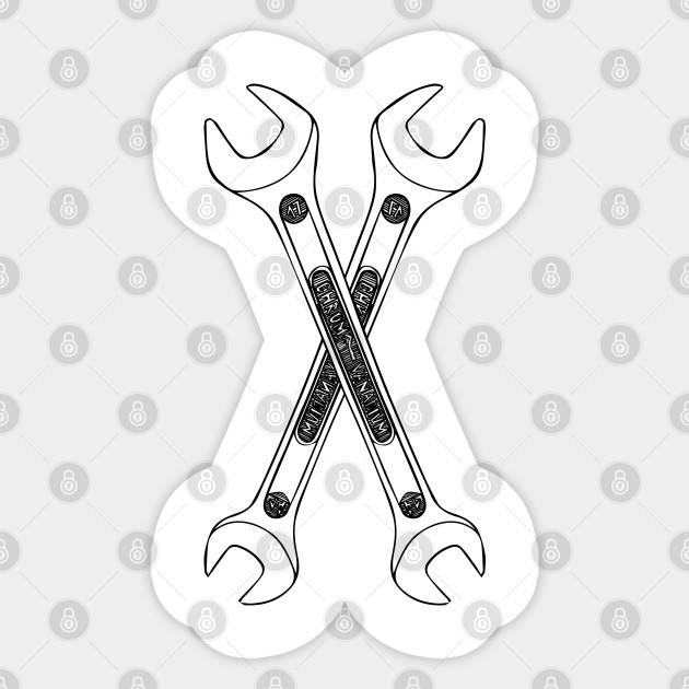 Crossed wrenches - Wrench - Sticker | TeePublic