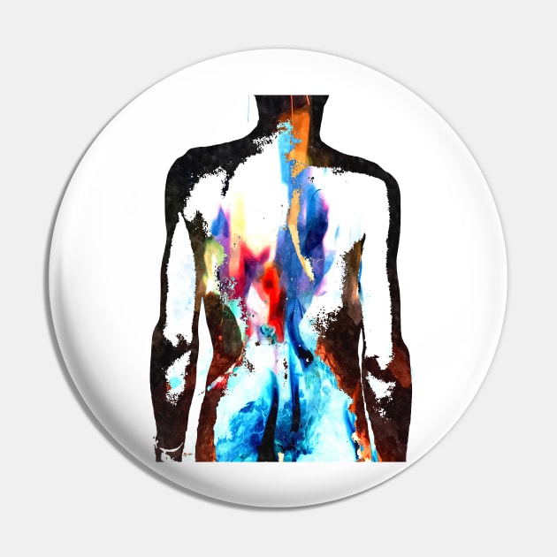 Flames on Back Tattoo Art - Flames On Back - Pin | TeePublic
