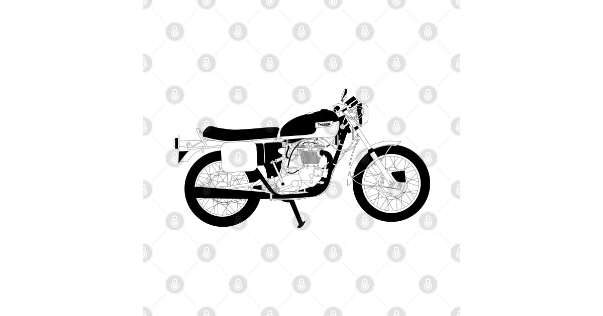 Triumph Bonneville Black Outline - Motorcycle - T-Shirt | TeePublic