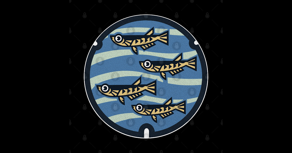 Odawara City Manhole Cover Art - Cute Fish - Posters and Art Prints ...