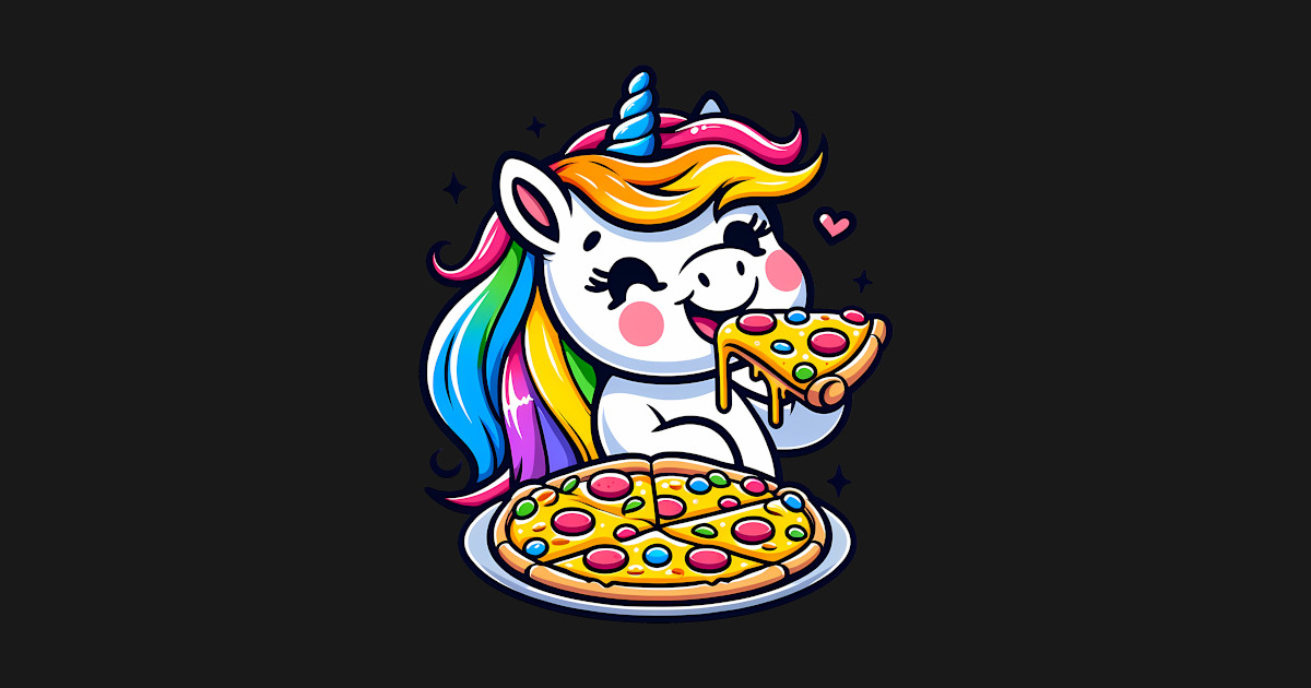 Pizza Unicorn Lover, Love Eating Pizza - Pizza - T-Shirt | TeePublic