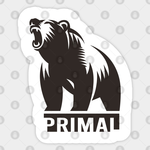 Primal Bear Illustration - Bear - Sticker | TeePublic