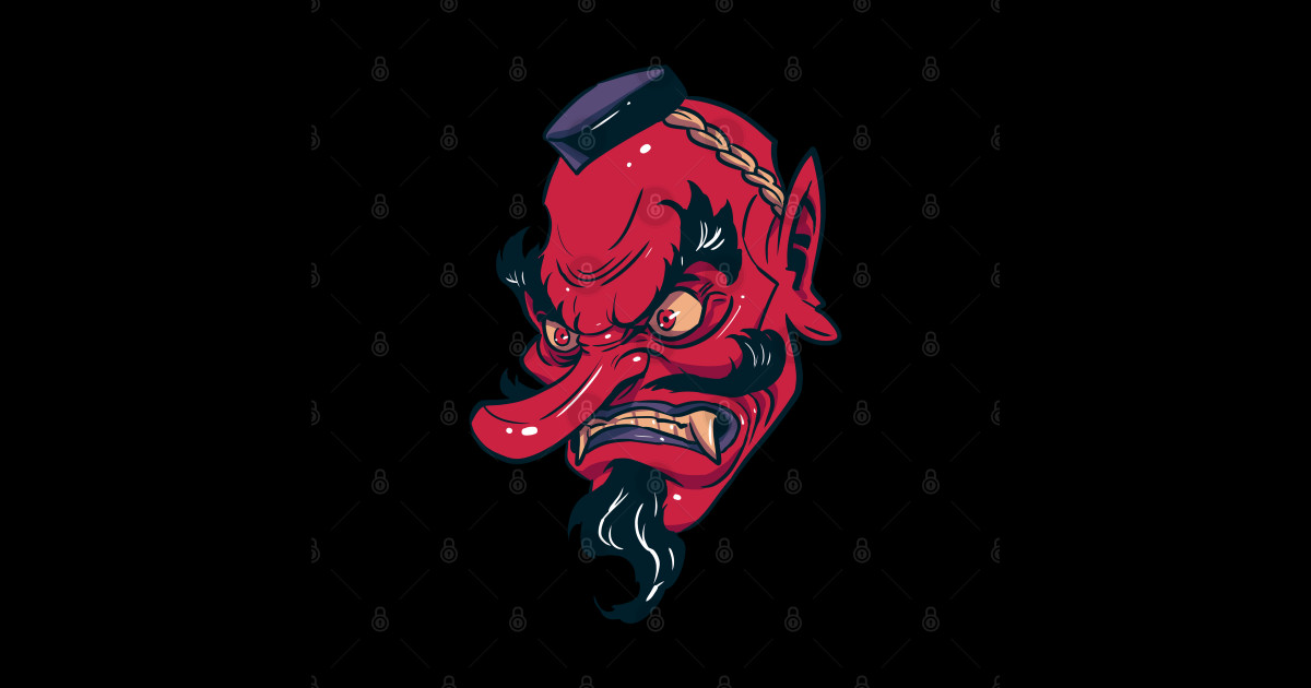 Tengu oni mask cartoon - Japan - Posters and Art Prints | TeePublic