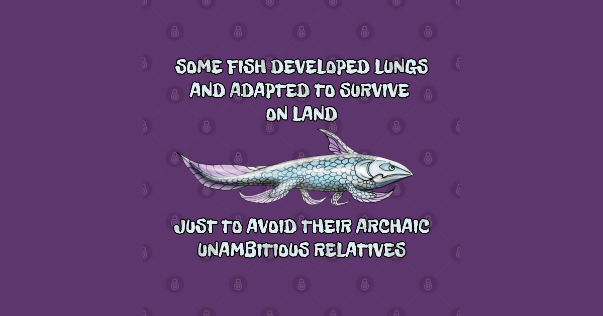 Relatives joke / Why fish evolved to survive on land - Evolution Theory - T-Shirt | TeePublic