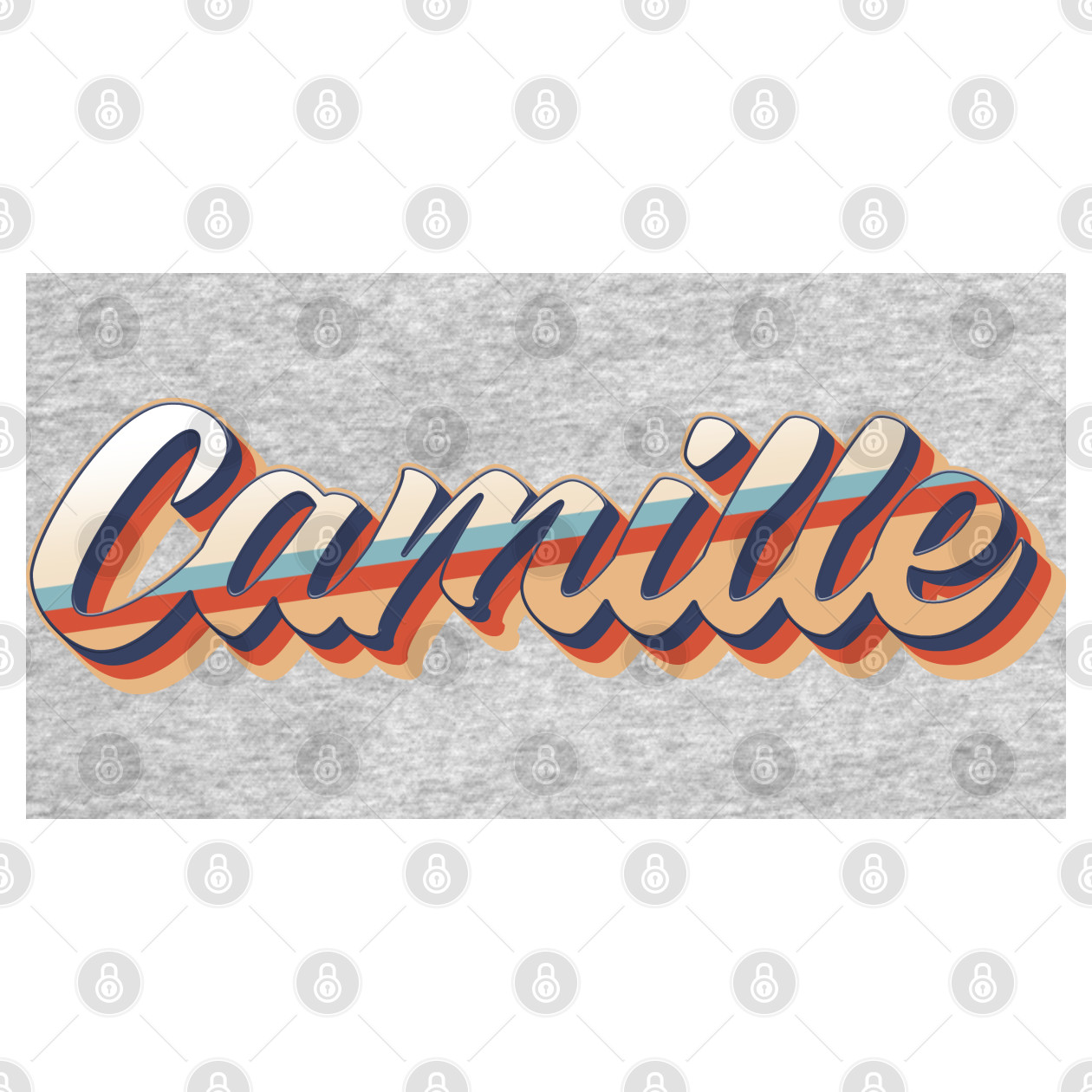 Camille name - cool 70s retro font surf style design - Camille Name ...