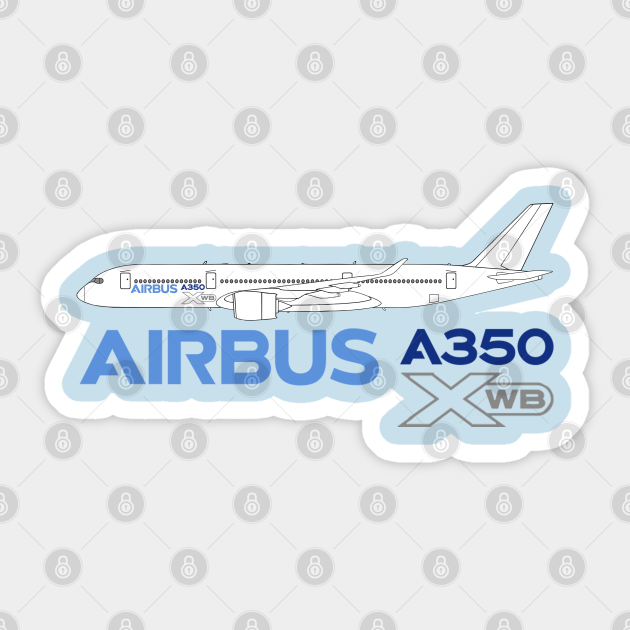 Airbus A350 Line Drawing - Airbus A350 Airplane - Sticker | TeePublic