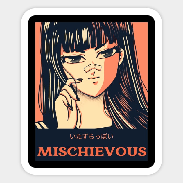 Mischievous Anime Girl - Japanese Girls - Sticker | TeePublic