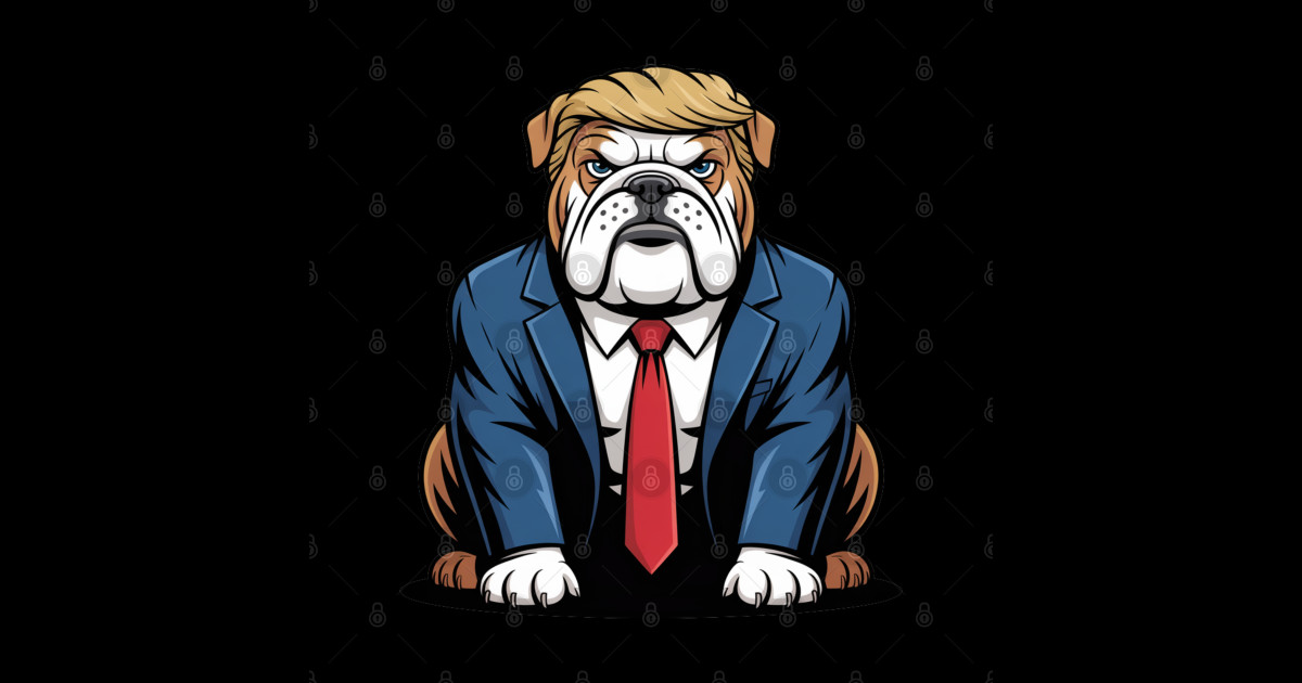 Bulldog Commander - Patriotic Trump Animal Vector - Posters and Art ...