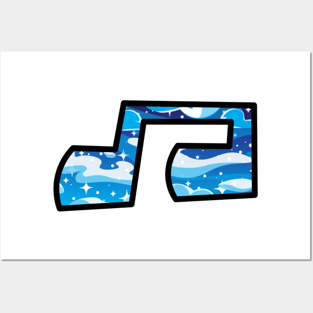 Starry Night Sky Music Note (Black Border) - Beatbox - Posters and Art ...