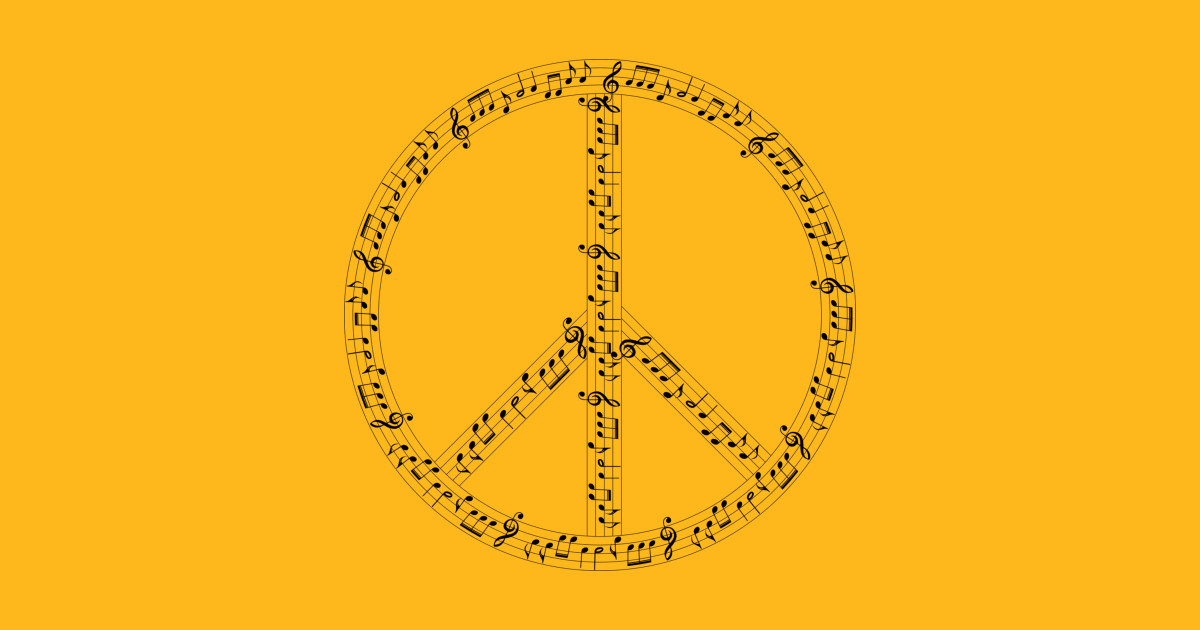Peace Sign Music Notes - Peace Sign - T-Shirt | TeePublic