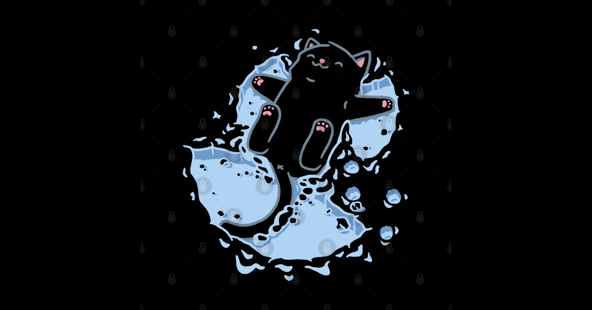 Cat Snow Angel - Cat - Sticker | TeePublic