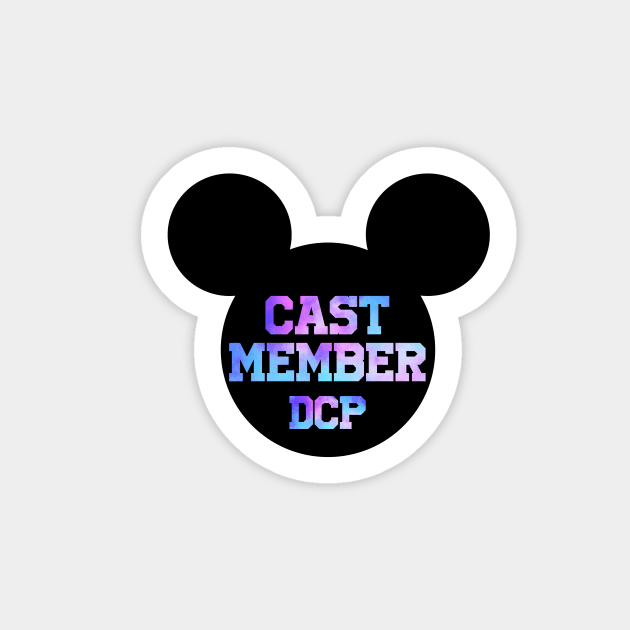 cast member DCP purple tie dye ears - Dcp - Sticker | TeePublic