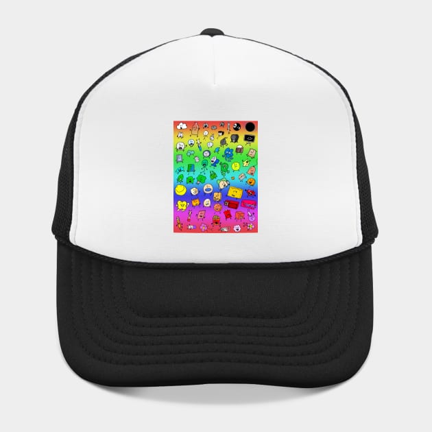 BFDI All Characters (Rainbow) - Bfb - Hat | TeePublic