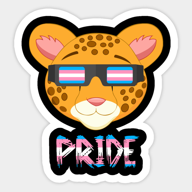 Leopard Transgender Flag Lgbt - Leopard Transgender - Sticker | TeePublic