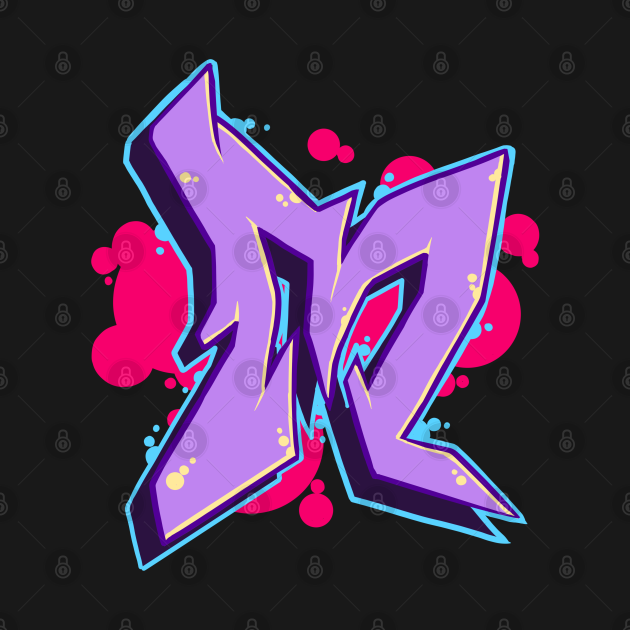 Letter M - Graffiti Street Art Style - Graffiti Letter - Pin | TeePublic