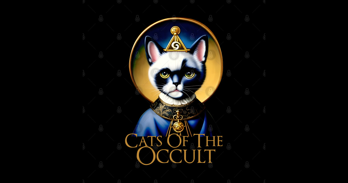 Cats of the Occult XI - Surreal Art - Sticker | TeePublic