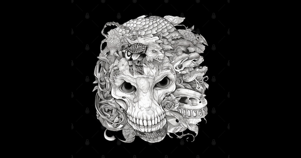 Intricate Skull & Creature Art | Dark Fantasy Mythical Illustration ...