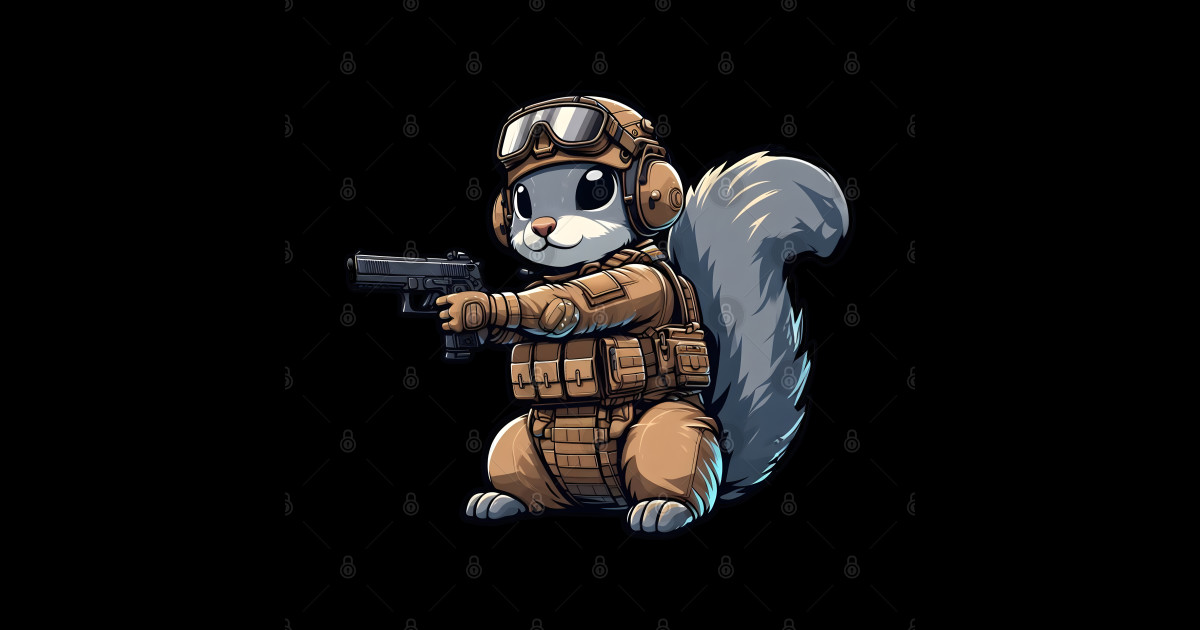 Tactical Squirrel - Squirrel - Sticker | TeePublic