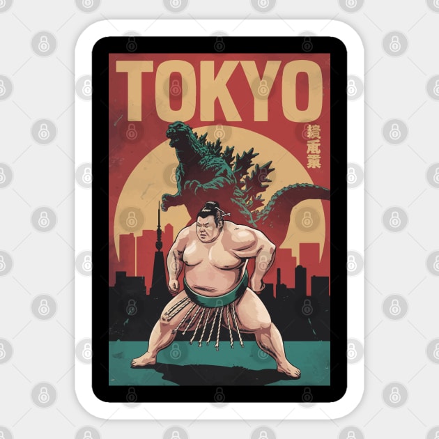Tokyo Vintage Sumo 02 - Sumo - Sticker | TeePublic