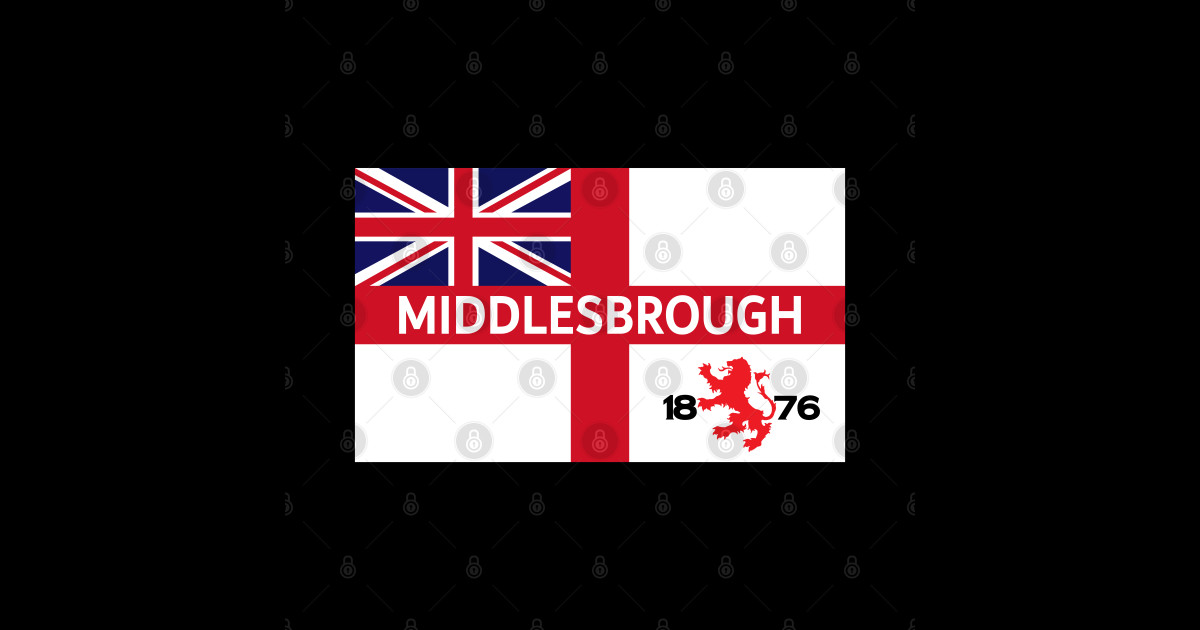 England On Tour Middlesbrough Football Fan Flag Design - Middlesbrough ...