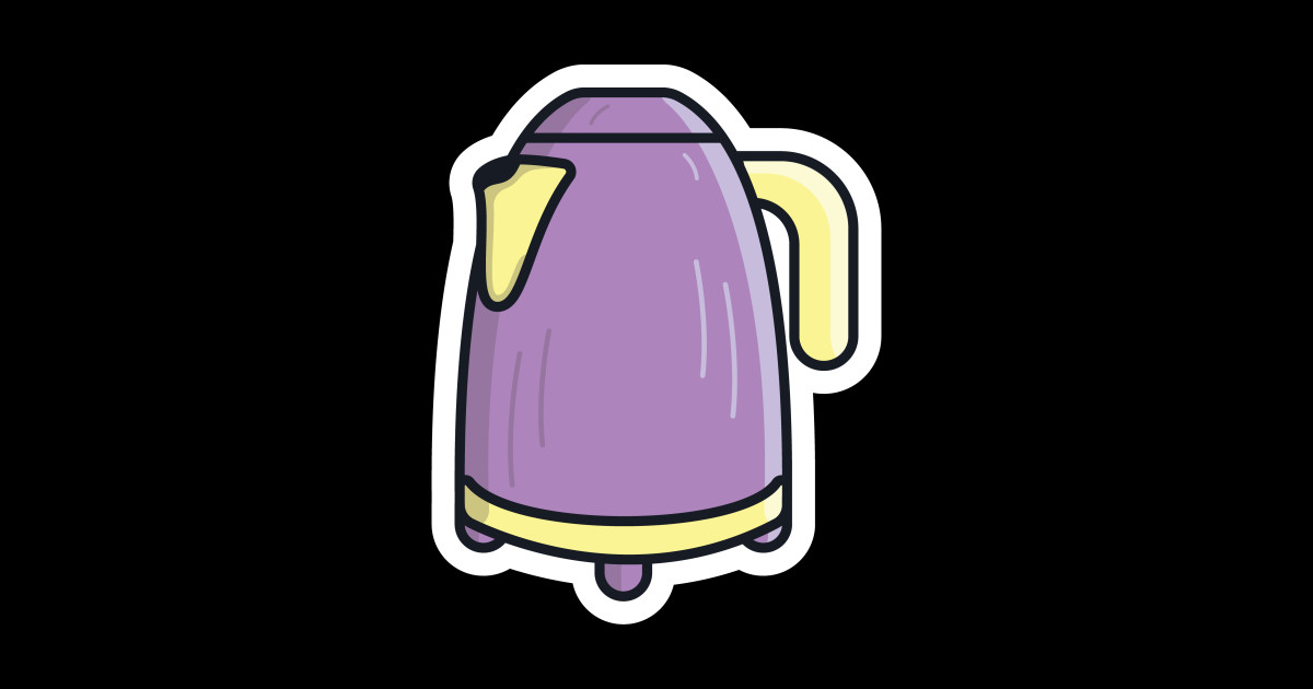 Metal Electric Kettle Sticker vector illustration. Food and drink ...