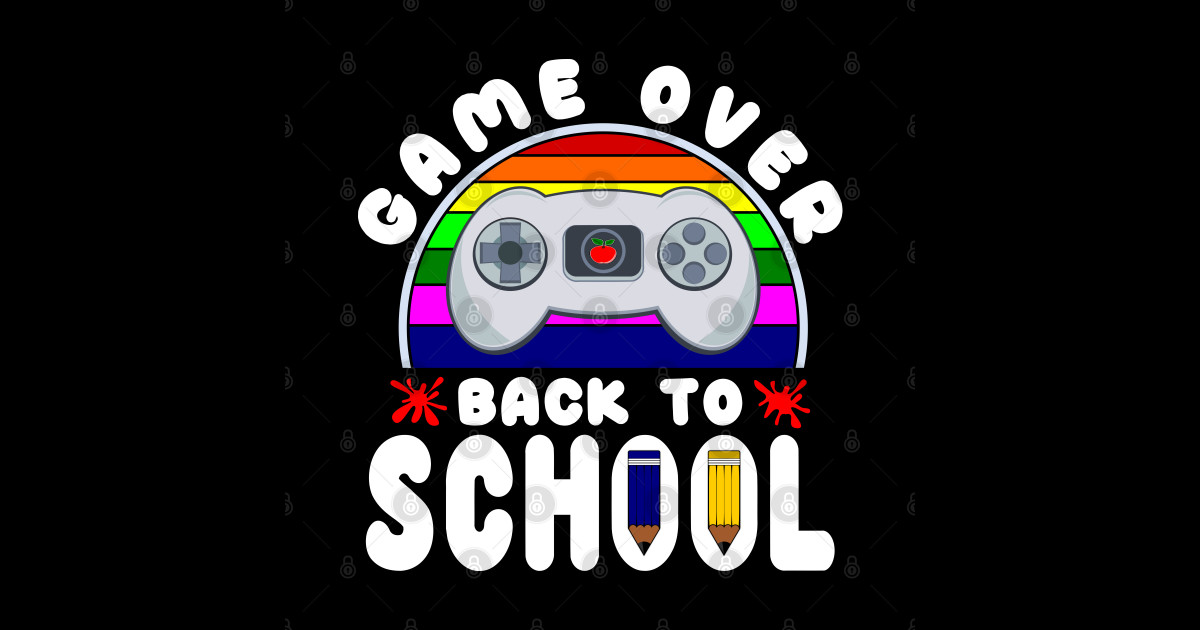 Funny Game Over Kids Student Back To School - Back To School - Sticker ...