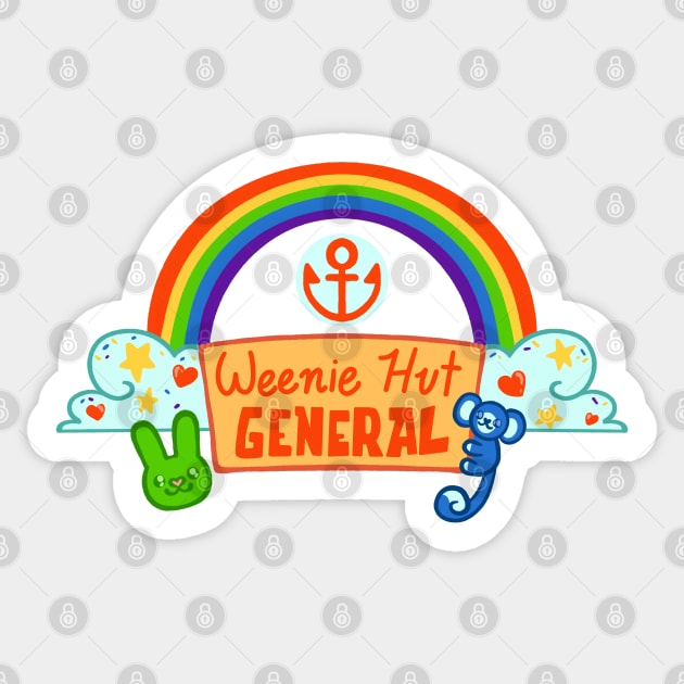 Weenie Hut General - Cartoon - Sticker | TeePublic