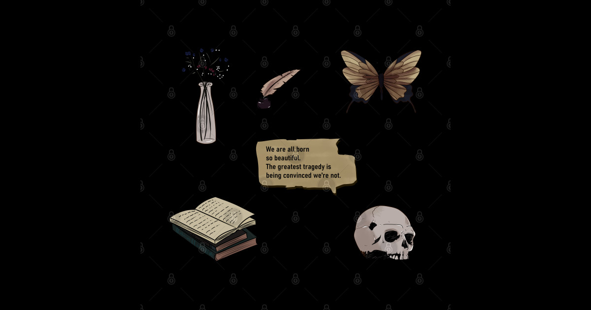 Dark academia aesthetic pack - Dark Academia - Sticker | TeePublic