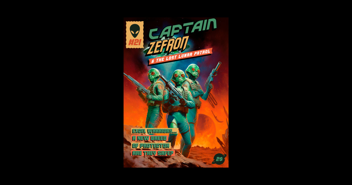 Captain Zefron & the Lost Lunar Patrol Comic - Aliens - Sticker | TeePublic