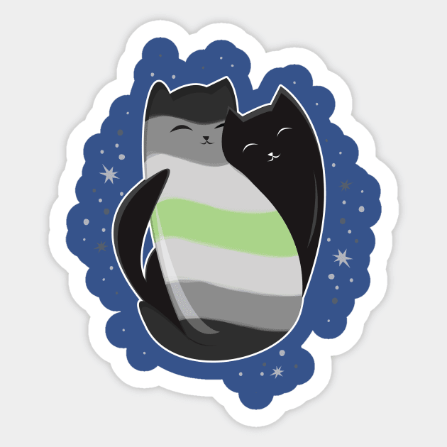 Agender Cat LGBT Pride Flag - Agender - Sticker | TeePublic