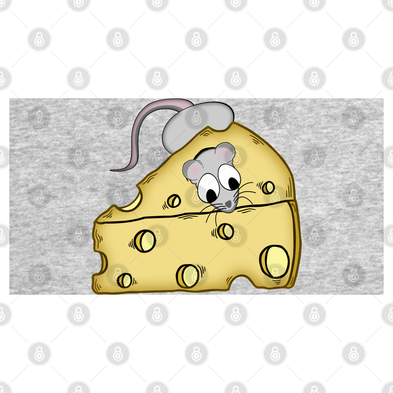 Cartoon Mouse Stuck in Swiss Cheese - Mouse - T-Shirt | TeePublic