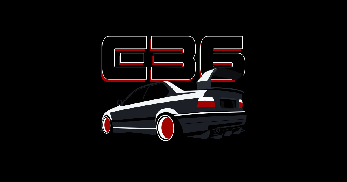 E36 Bimmer minimalist style - E36 - Sticker | TeePublic